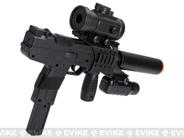 Double Eagle M30P Airsoft SMG w/ Mock Silencer Flaslight and Reddot ...