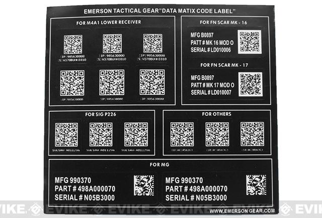 z Emerson / TMC Data Matrix Code Sticker Sheet, Tactical Gear/Apparel ...