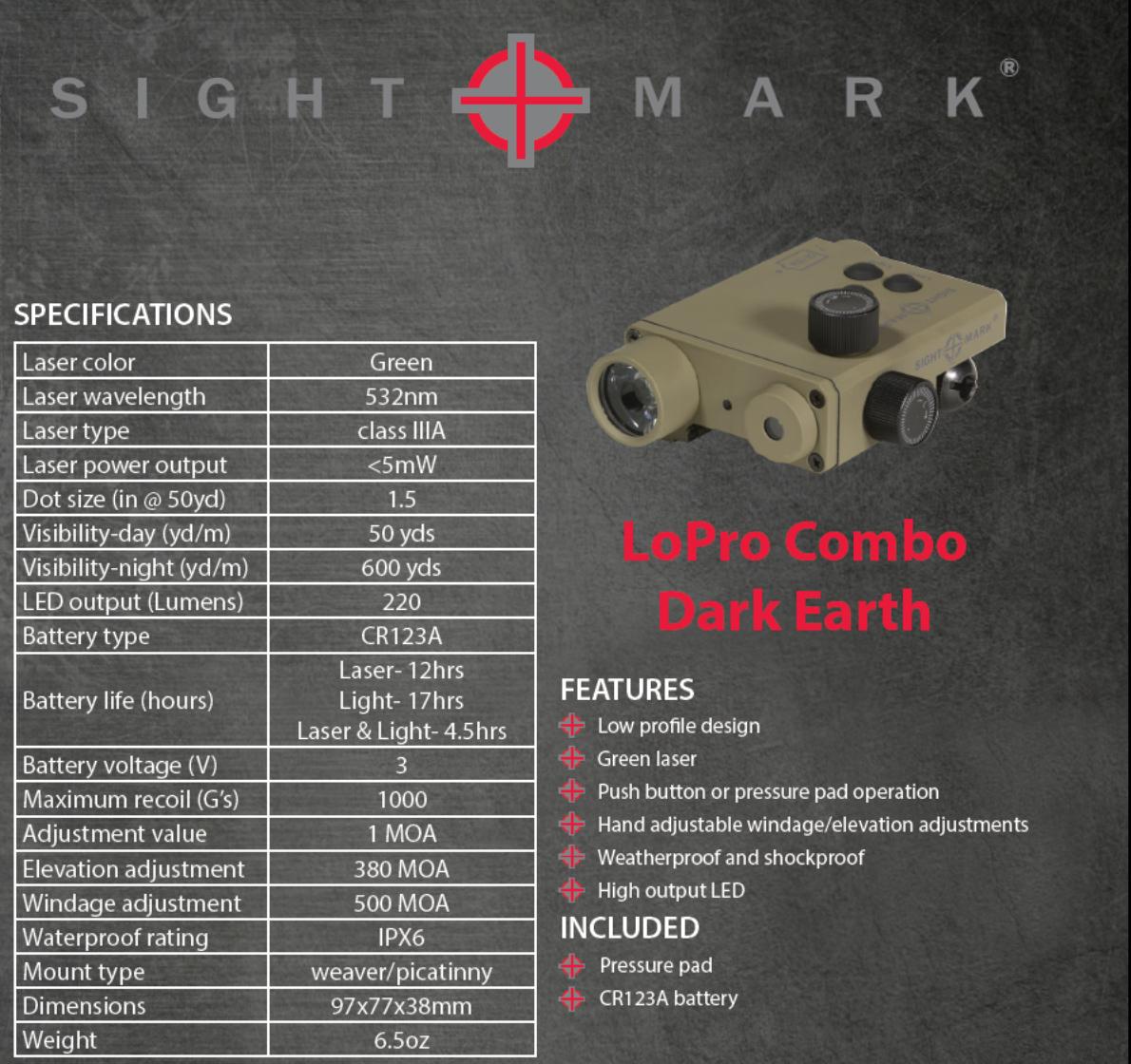 Sightmark LoPro Combo Laser/Flashlight | Evike.com