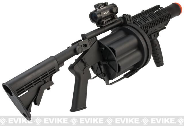 ICS MGL Full Size Airsoft Revolver Grenade Launcher (Color: Black Gen.2 ...