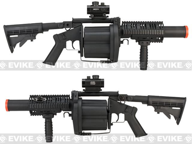 ICS MGL Full Size Airsoft Revolver Grenade Launcher (Color: Black Gen.2 ...