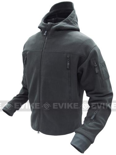 z Condor Tactical Sierra Micro Fleece Jacket w/ Hood - Black (Size: XX ...