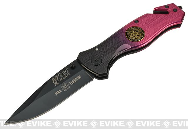 M-Tech Xtreme Tactical Folding Rescue Knife - Two-Tone Red, Tactical ...