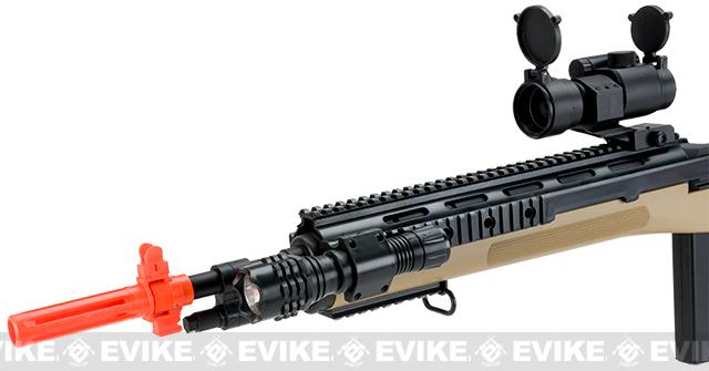 AGM M14 SOCOM Airsoft Spring Powered Rifle Package (Color: Tan ...