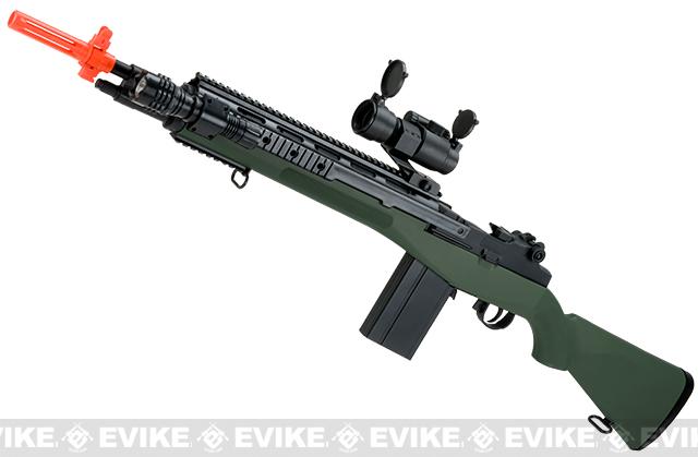 AGM M14 SOCOM Airsoft Spring Powered Rifle Package (Color: OD Green ...