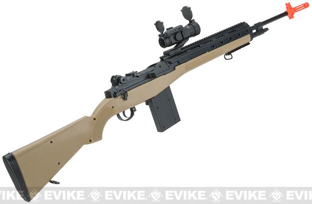 AGM M14 Full Size Airsoft Spring Powered Sniper Rifle + Red Dot ...