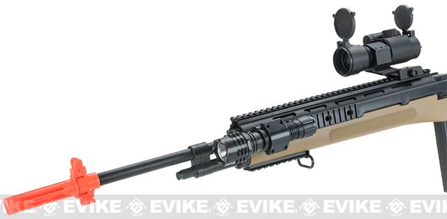 AGM M14 Full Size Airsoft Spring Powered Sniper Rifle + Red Dot ...