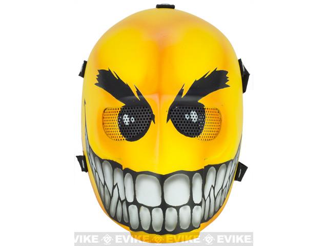 Evike.com R-Custom Fiberglass Wire Mesh Army Mask - Yellow Smile Face ...