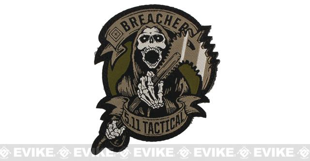 z 5.11 Tactical "Breacher" Embroidered Hook & Loop Morale Patch - Brown ...