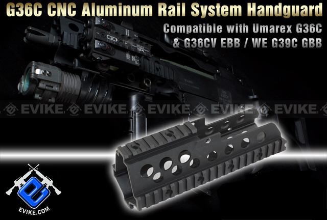Matrix CNC Aluminum Railed Handguard for G36C / G39 Series Airsoft ...