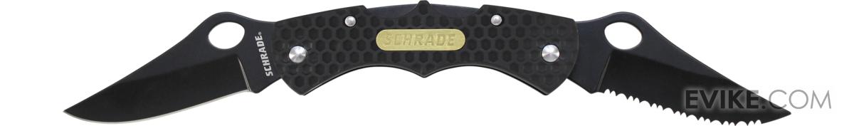 Schrade Large Double Lockback Pocket Knife with Serrated and Plain ...