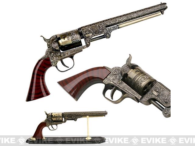 13" Collectible Western Style Revolver with Stand - Brass, MORE ...