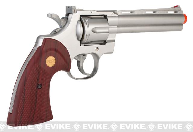 UHC Cobra Spring Revolver (Length: 6" / Silver with Imitation Wood ...