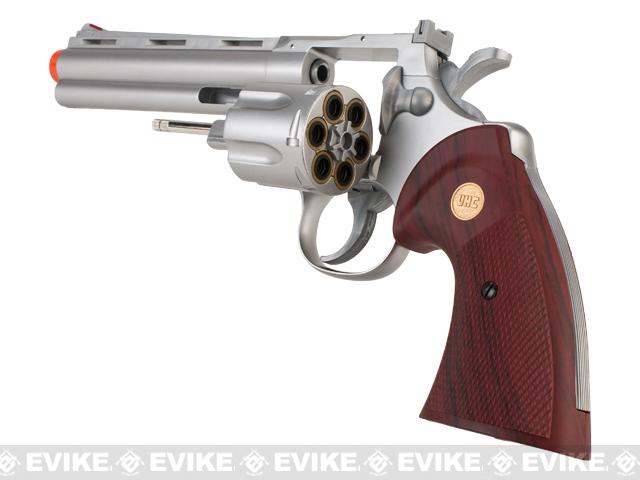 UHC Cobra Spring Revolver (Length: 6" / Silver with Imitation Wood ...