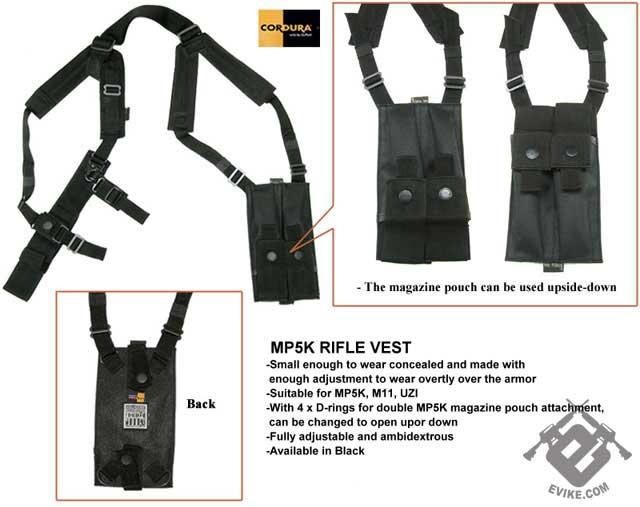 Matrix Mil-Force MP5K Mac11 UZI Shoulder Harness w/ Magazine Pouches ...
