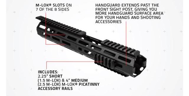 VISM by NcSTAR 13.75" Triangle M-LOK Carbine Length Hand Guard for AR15 ...