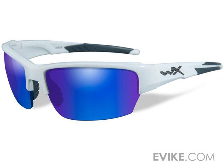 Wiley X Saint Sunglasses (Color: Polarized Blue Mirror lens with Gloss ...