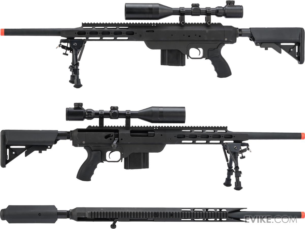 Action Army AAC21 Gas Powered Airsoft Sniper Rifle (Color: Black ...