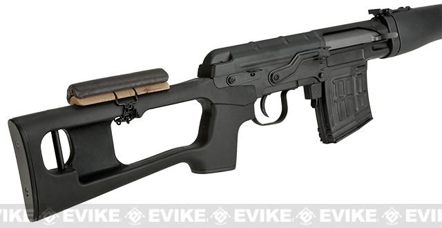 A&K SVD Dragunov Airsoft AEG Sniper Rifle w/ Metal Gearbox (Model: Black Polymer Furniture ...
