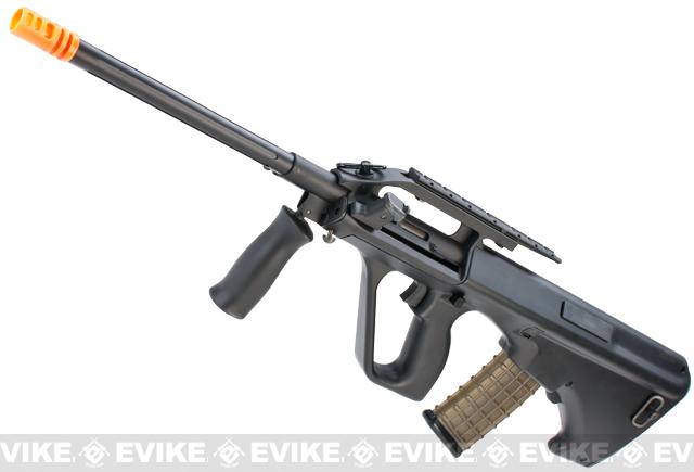 z Evike.com Custom AUG Alpha-1 Airsoft AEG Rifle w/ Fluted Outer Barrel ...