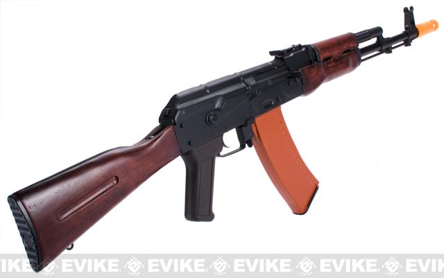 APS Full Metal AK74 Full Stock Electric Blowback Airsoft AEG Rifle w/ Real Wood Furniture ...