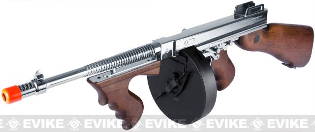 Thompson M1928 Chicago Typewriter Airsoft AEG Rifle - Nickle Plated ...