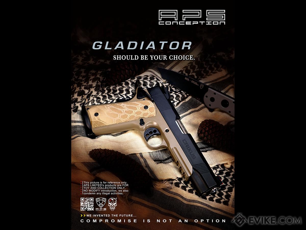 APS 1911 Gladiator Gas Blowback Airsoft Pistol (Model: Crixus), Airsoft ...