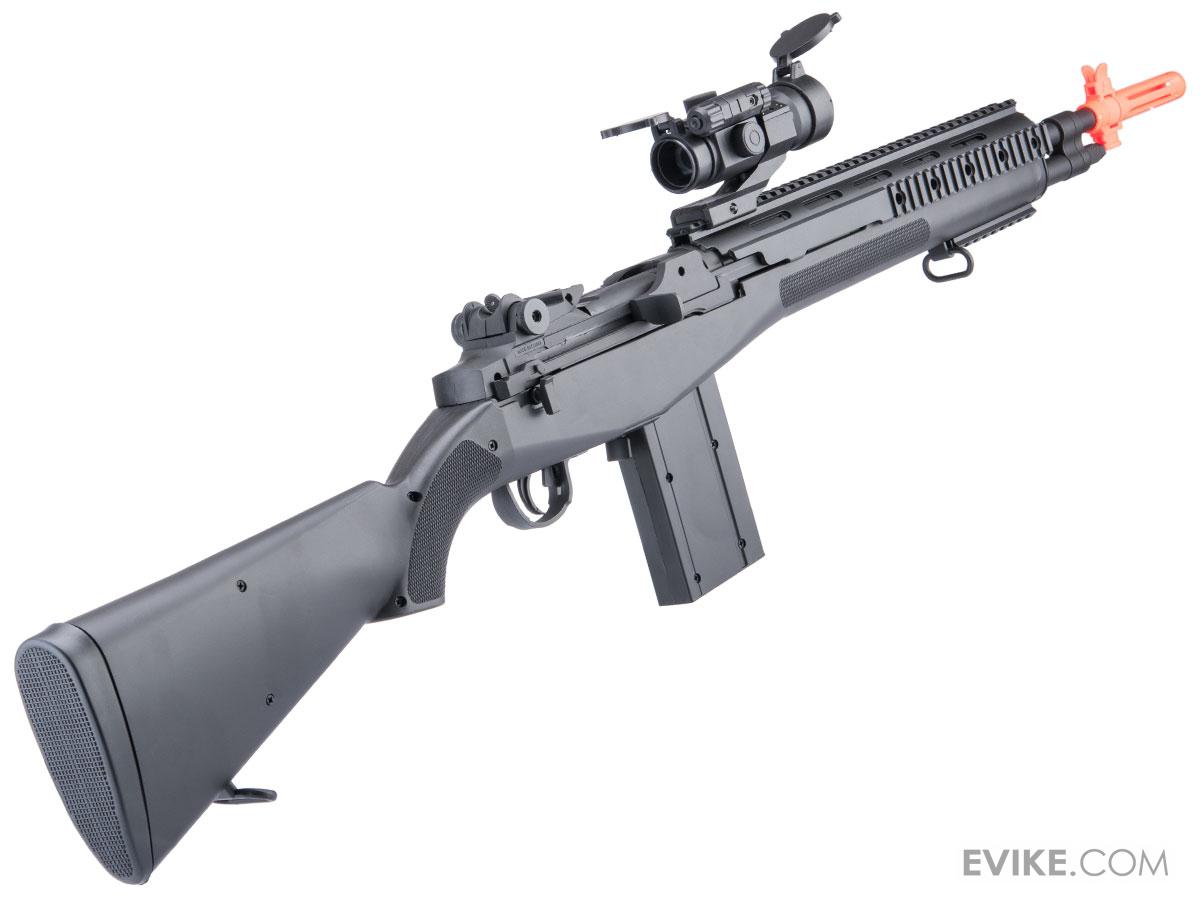 AGM M14 SOCOM Airsoft Spring Powered Rifle Package (Color: Black ...