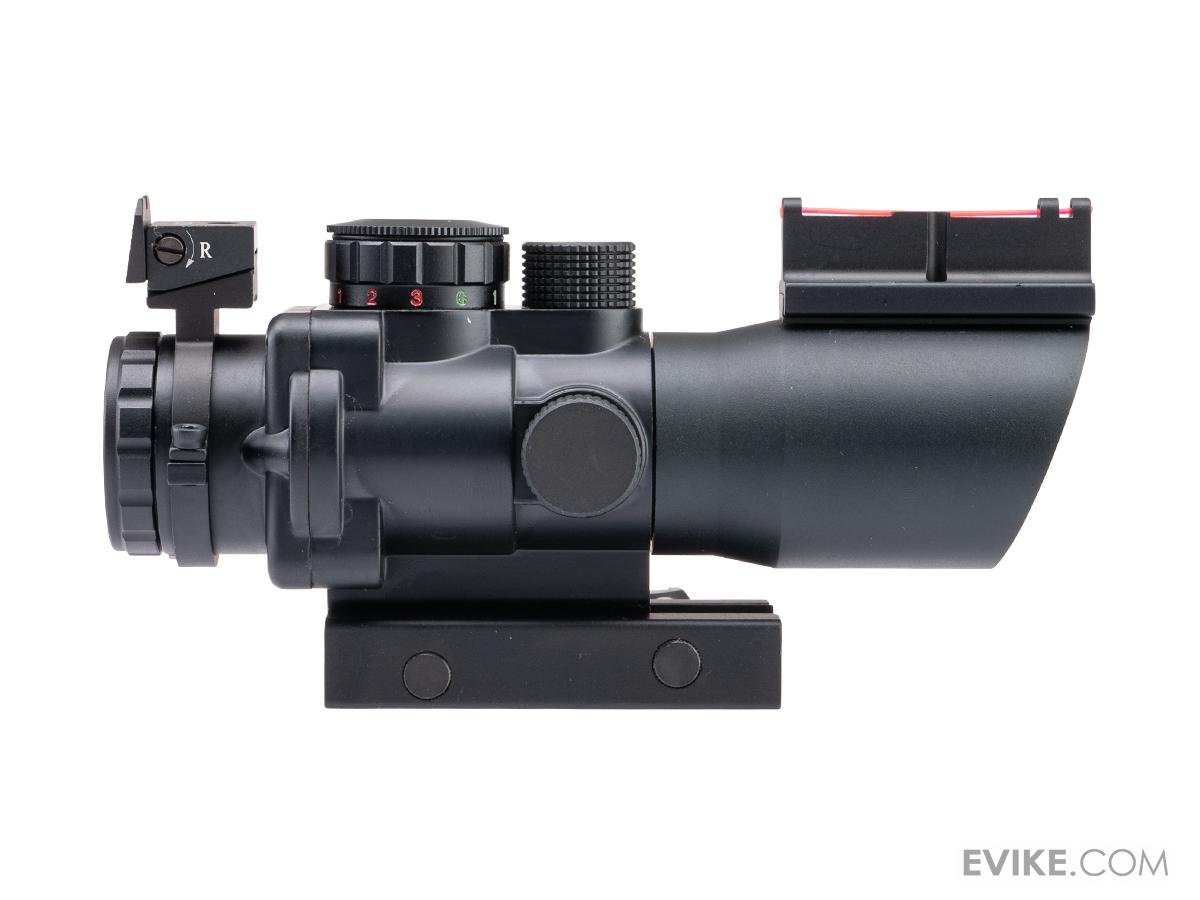 AIM Sports 4x32 Primsatic Series Tri-Illuminated Rifle Scope w/ Fiber ...