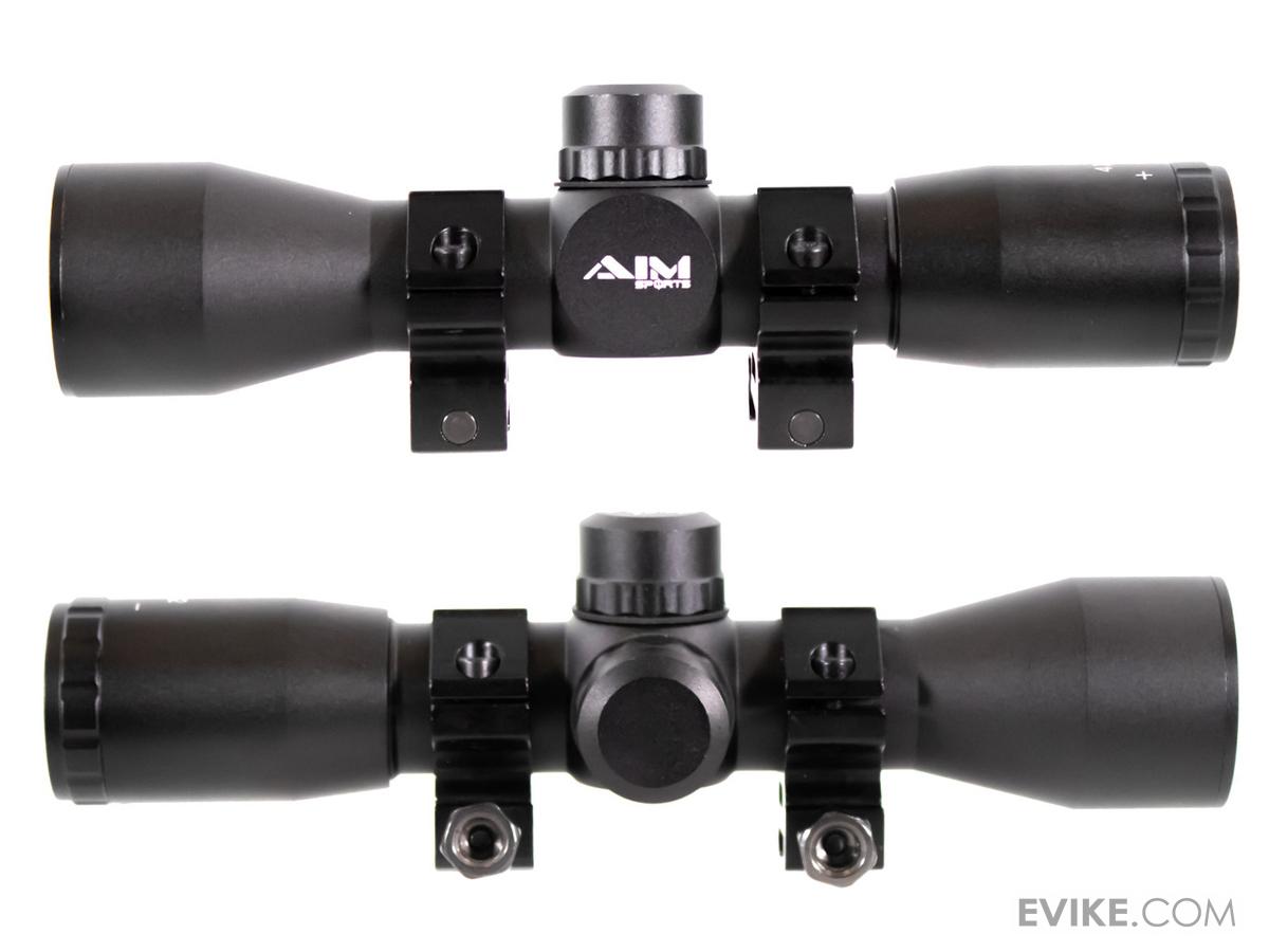 AIM Sports Compact 4x32 Mil-Dot Scope w/ Scope Rings, Accessories & Parts, Scopes & Optics ...