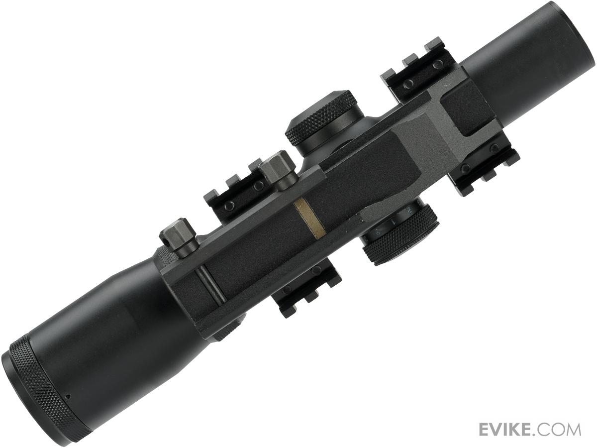 AIM Sports 1-4x24 Illuminated Tactical Scope (Red / Green / Blue) w ...