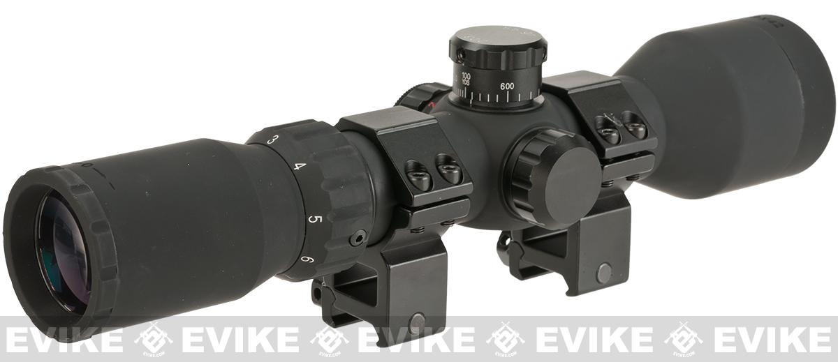 AIM Sports Illuminated Compact Rubberized 3-9x42mm Scope with ...