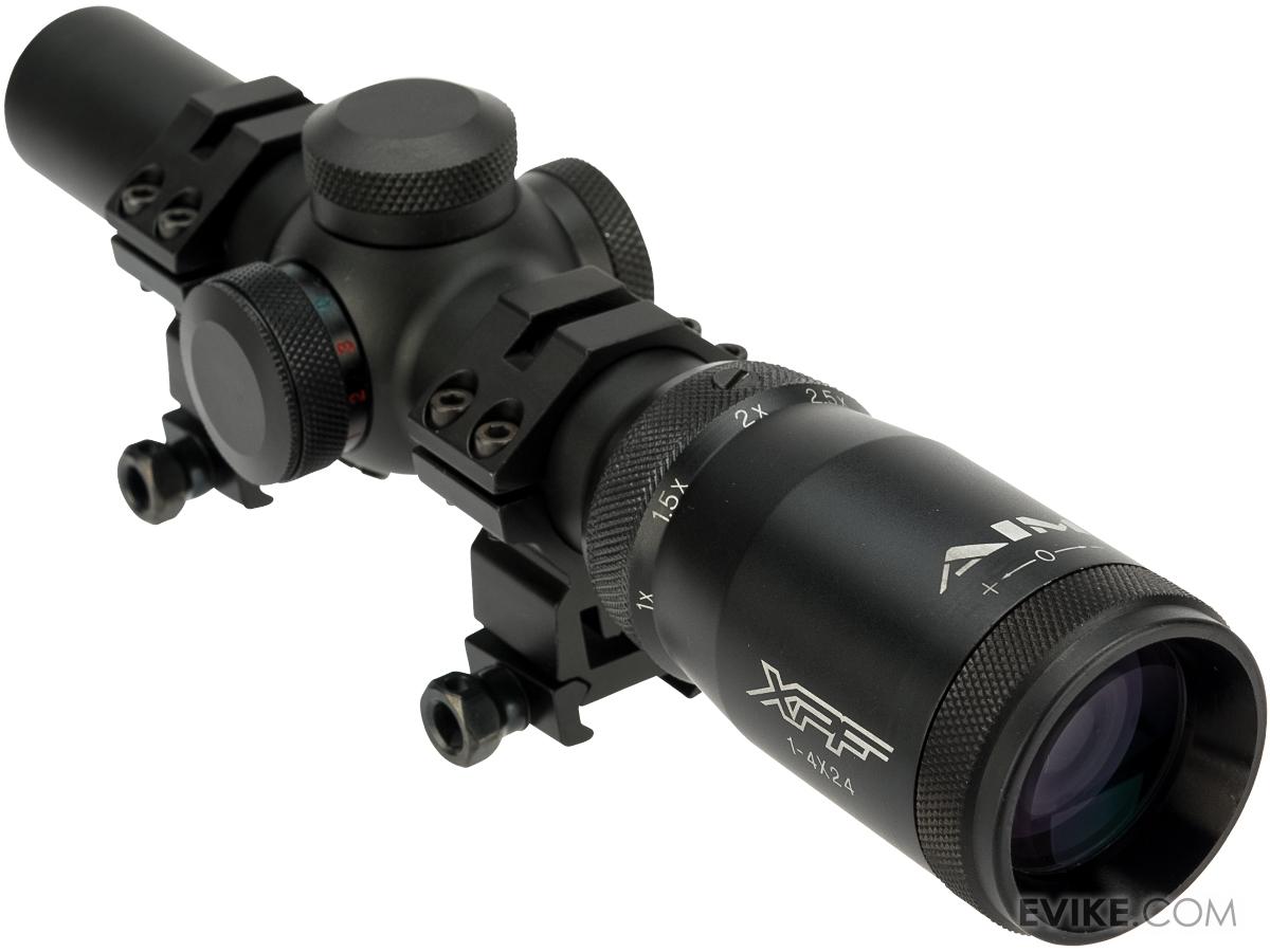 AIM Sports XPF Series 1-4x24mm Variable Zoom Rifle Optic with ...