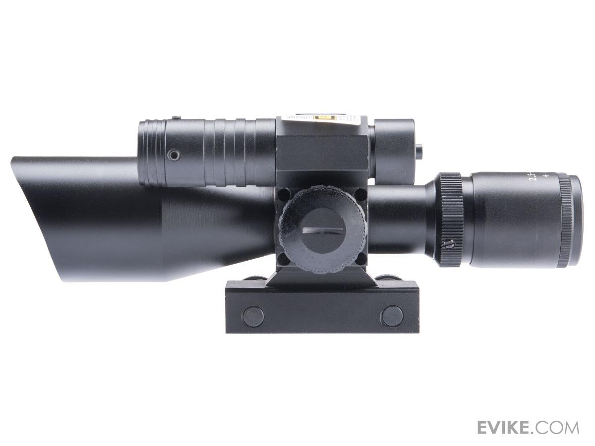 AIM Sports 2.5-10x40 Dual Illuminated Tactical Scope w/ Green Laser ...