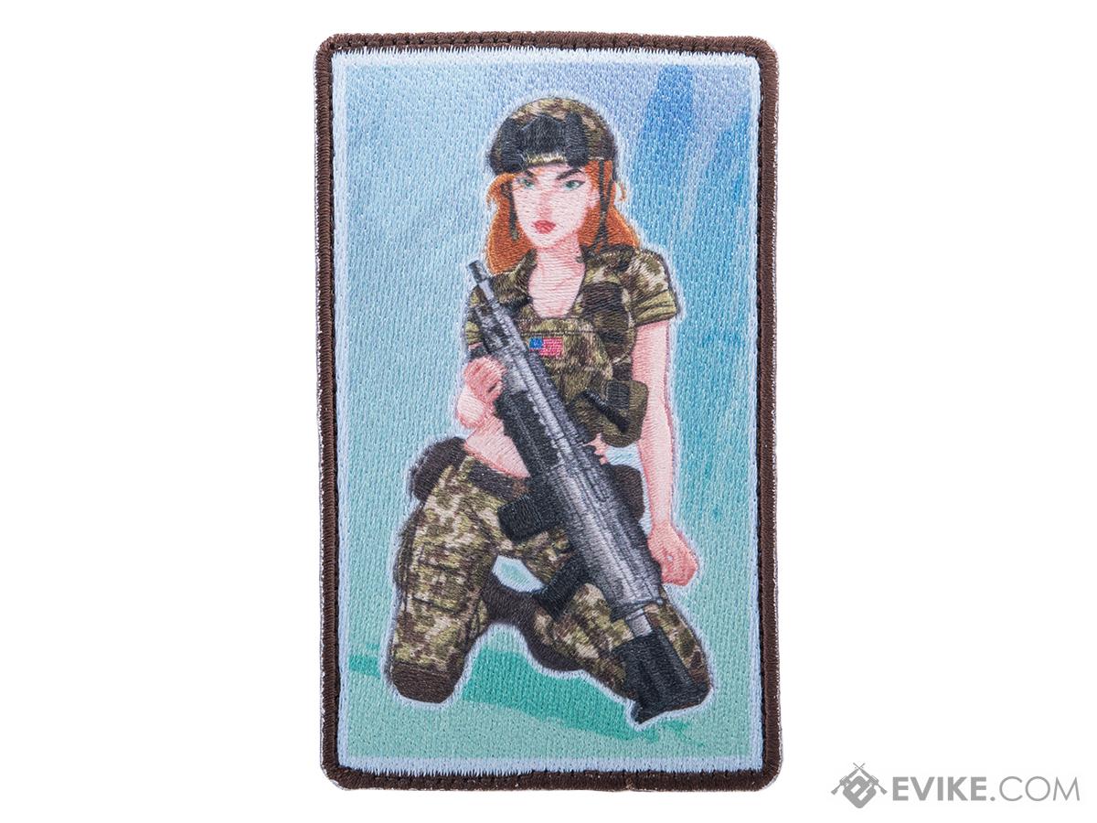 Patch Fiend Modern Pinup Girl Series Embroidered Morale Patch (Model: Army Ranger), Tactical ...