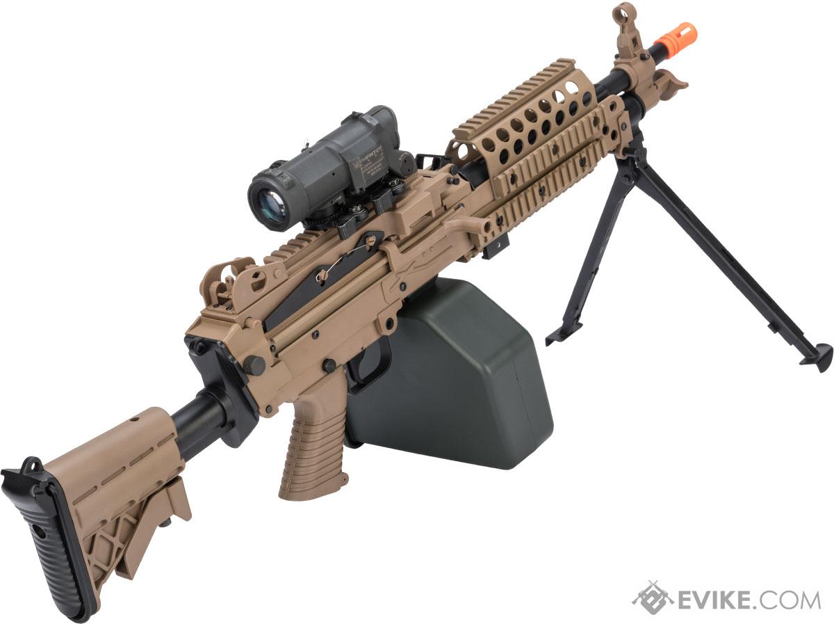 A&K / Cybergun FN Licensed "Middleweight" M249 MINIMI SAW Machine Gun (Model: MK46 / Dark Earth ...
