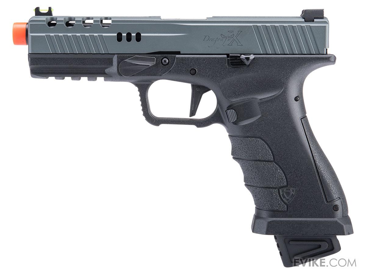 APS XTP Dragonfly X Green Gas Powered Blowback Airsoft Pistol (Color: Two-Tone Grey / Standard ...