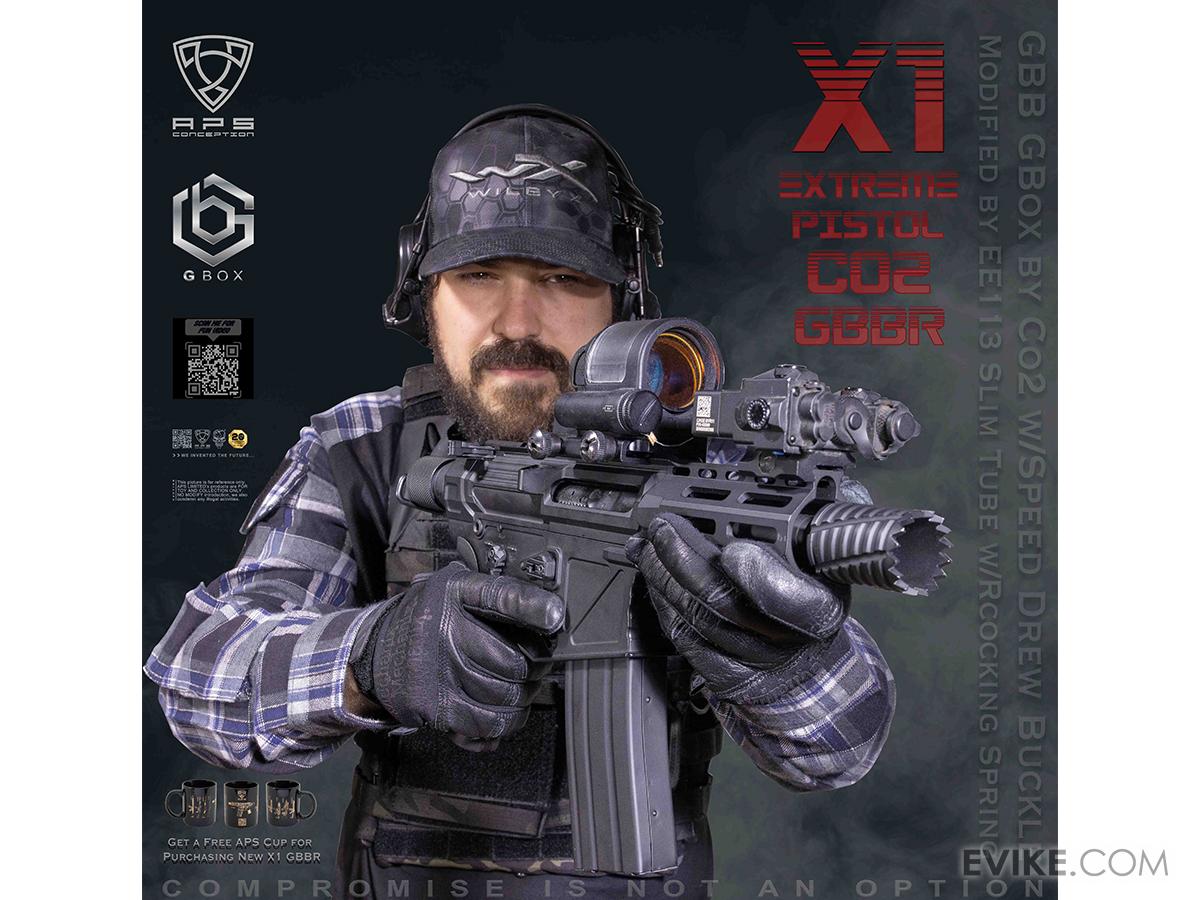 APS X1 XTreme G-BOX Gas Blowback Airsoft Rifle w/ Speed Draw Buckle Mount & Limited Edition Mug ...