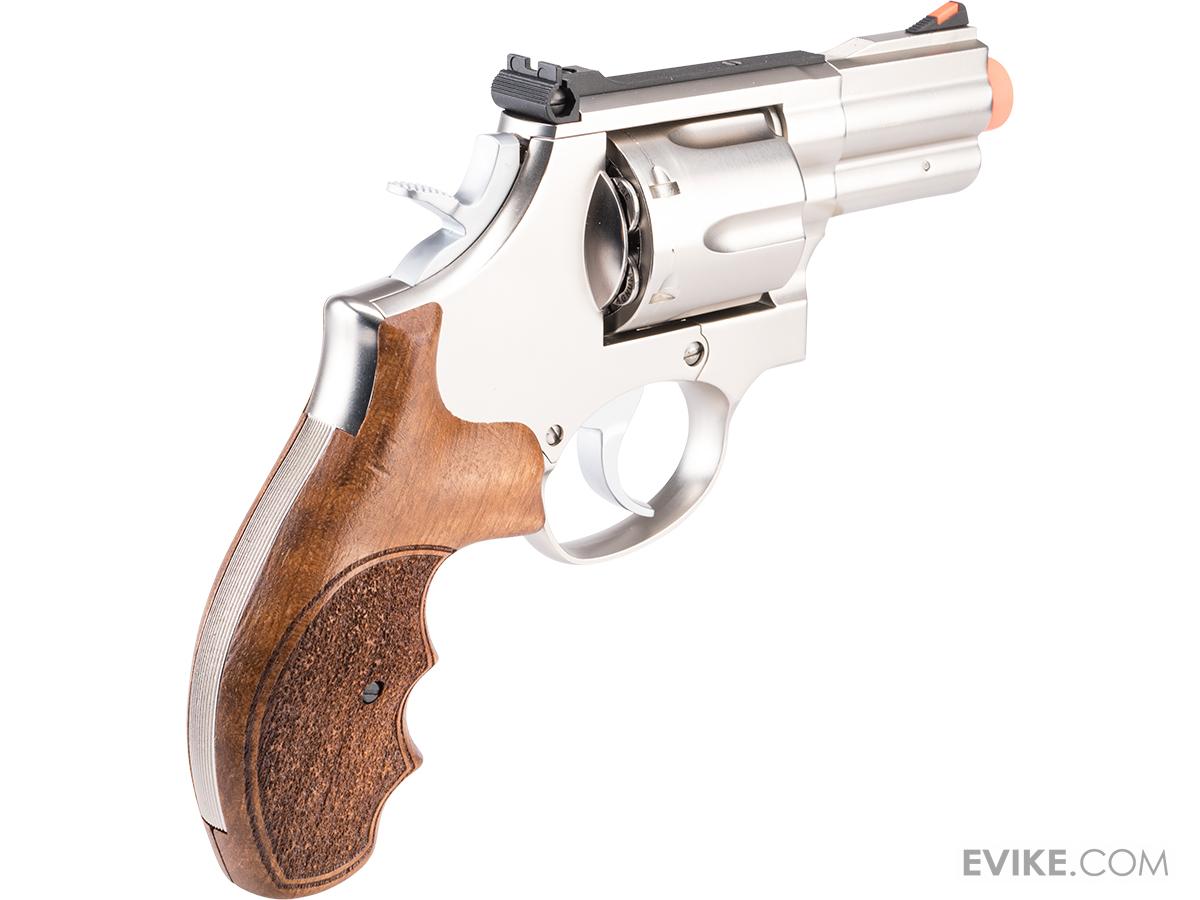 ARES CO2 Powered Heavy Weight Airsoft Revolver w/ Real Wood Grip Plates ...
