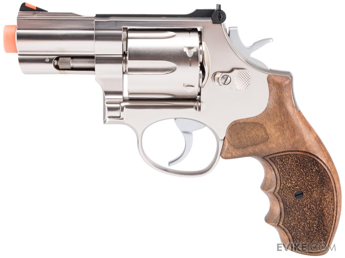 ARES CO2 Powered Heavy Weight Airsoft Revolver w/ Real Wood Grip Plates ...