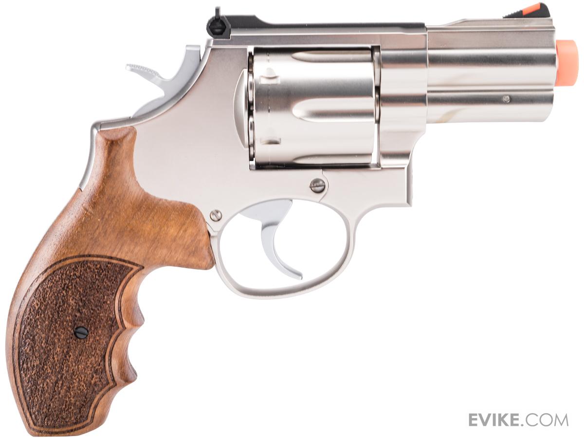 ARES CO2 Powered Heavy Weight Airsoft Revolver w/ Real Wood Grip Plates ...