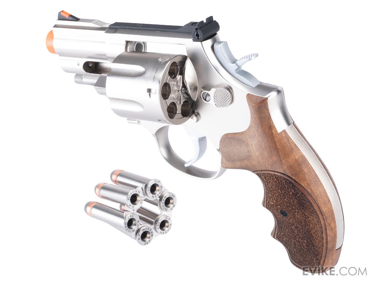 ARES CO2 Powered Heavy Weight Airsoft Revolver w/ Real Wood Grip Plates ...