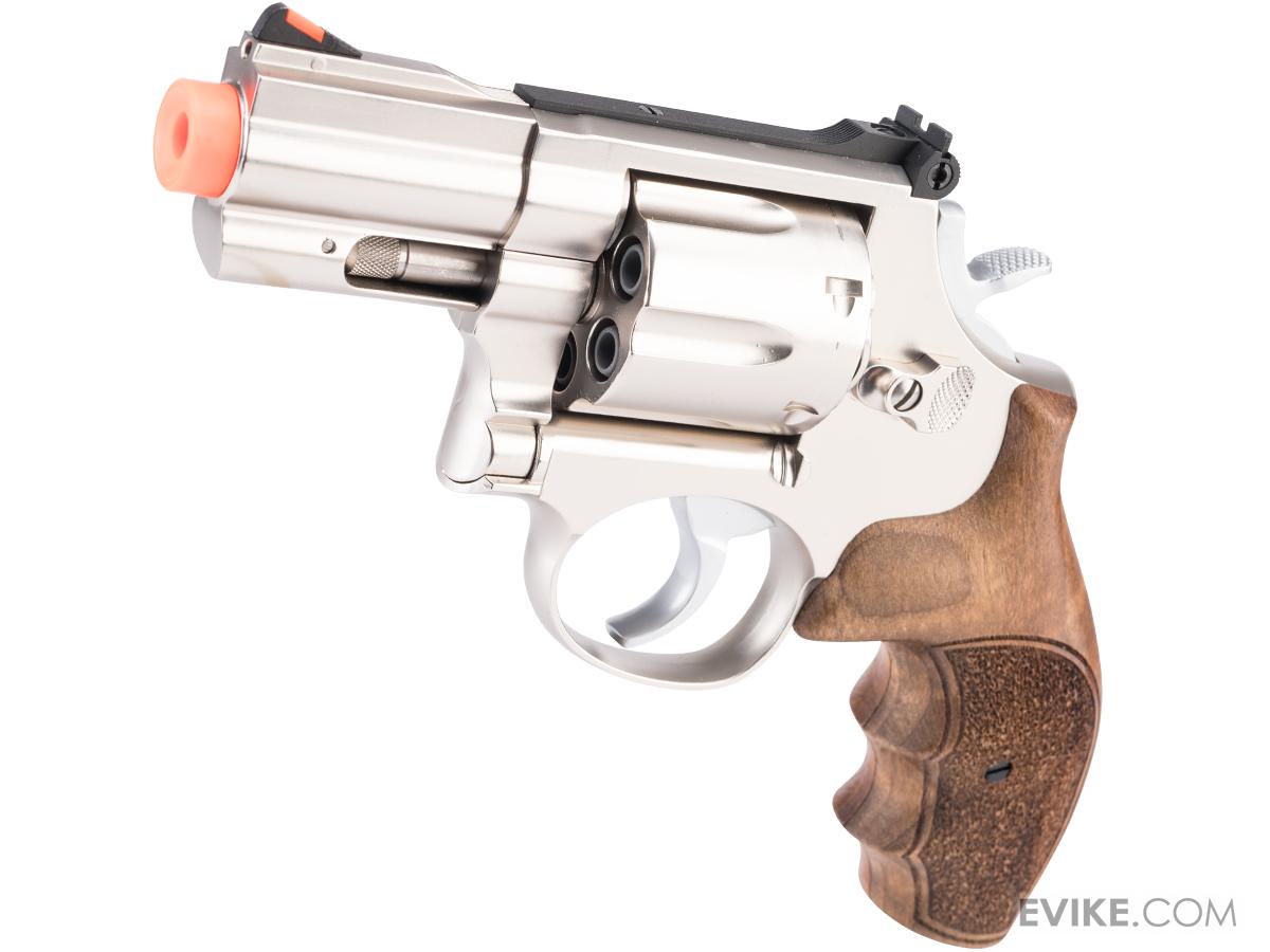ARES CO2 Powered Heavy Weight Airsoft Revolver w/ Real Wood Grip Plates ...
