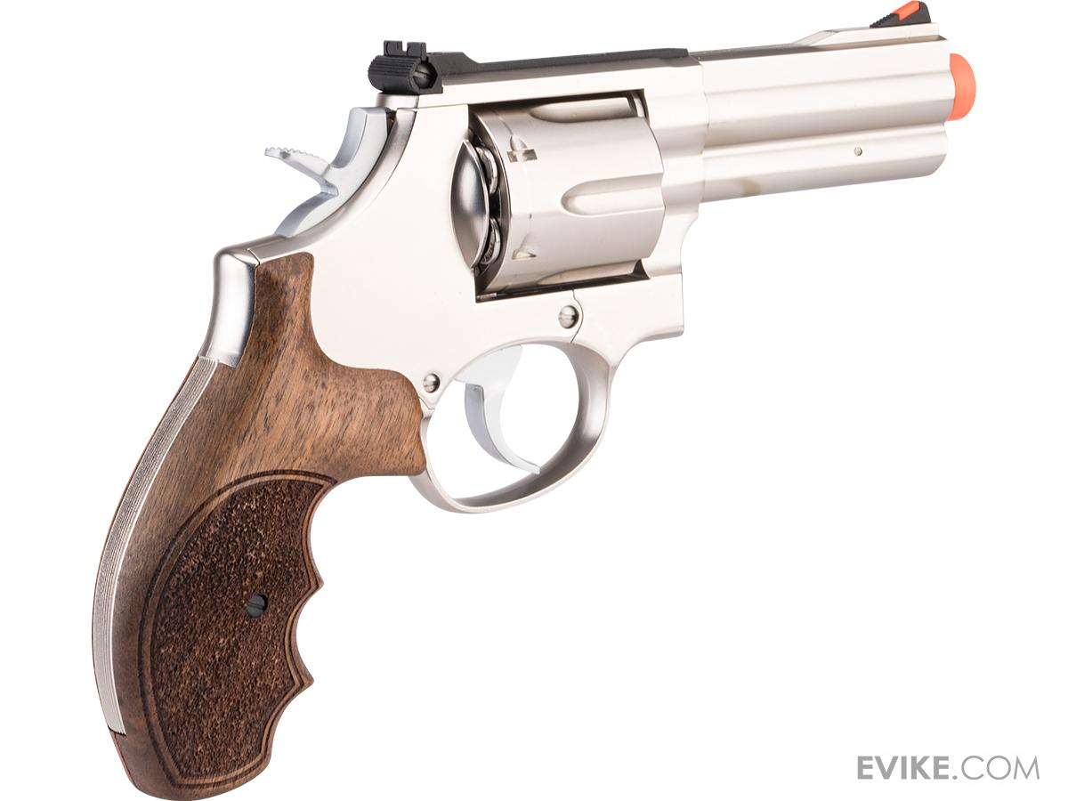 ARES CO2 Powered Heavy Weight Airsoft Revolver w/ Real Wood Grip Plates ...