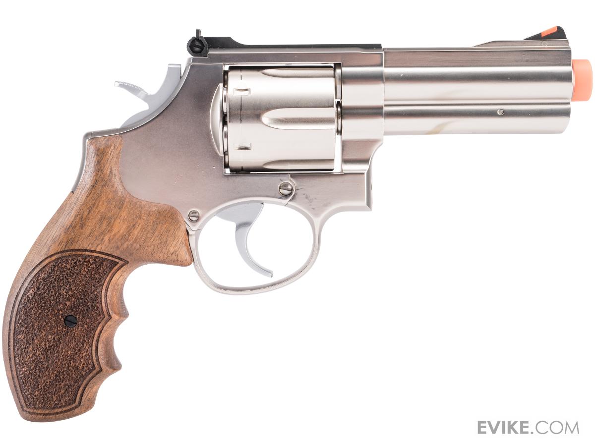 ARES CO2 Powered Heavy Weight Airsoft Revolver w/ Real Wood Grip Plates ...