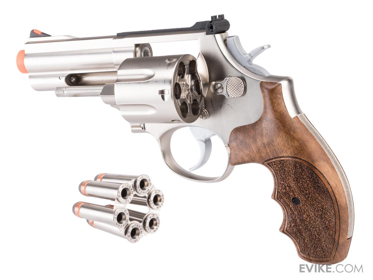 ARES CO2 Powered Heavy Weight Airsoft Revolver w/ Real Wood Grip Plates ...