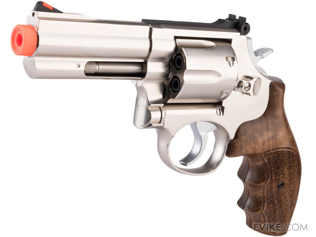 ARES CO2 Powered Heavy Weight Airsoft Revolver w/ Real Wood Grip Plates ...