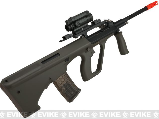 Evike.com Exclusive ASG Steyr Licensed Metal Gearbox AUG A2 Airsoft AEG Rifle (Color: OD Green ...