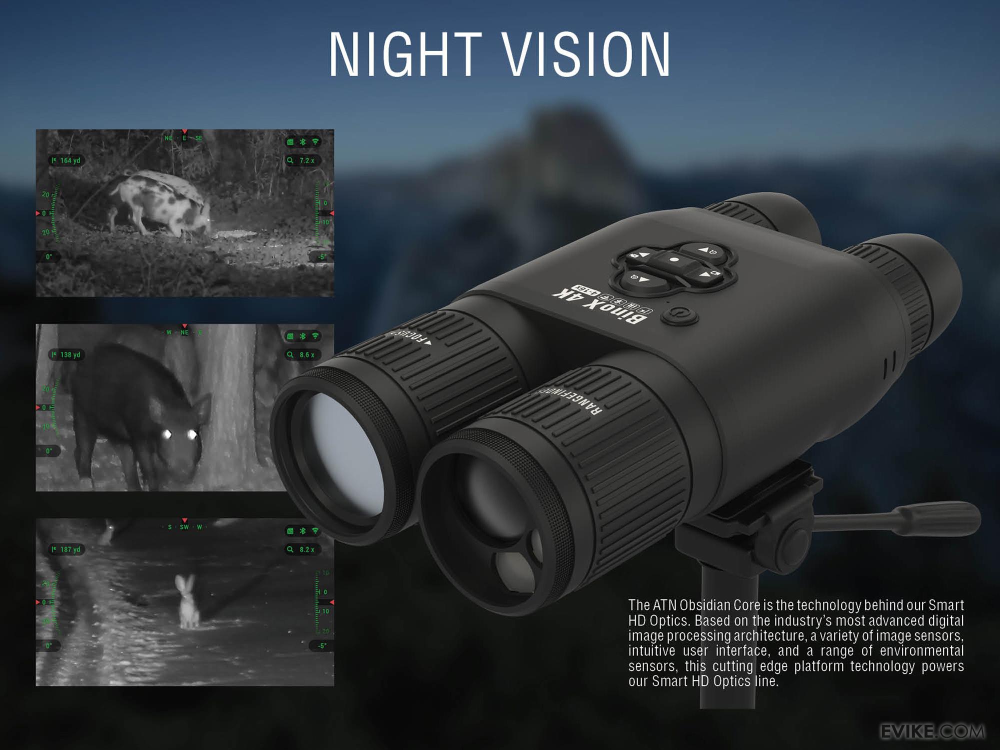 ATN BinoX-4K 4-16X Smart Day/Night Binoculars w/ Laser Range Finder ...