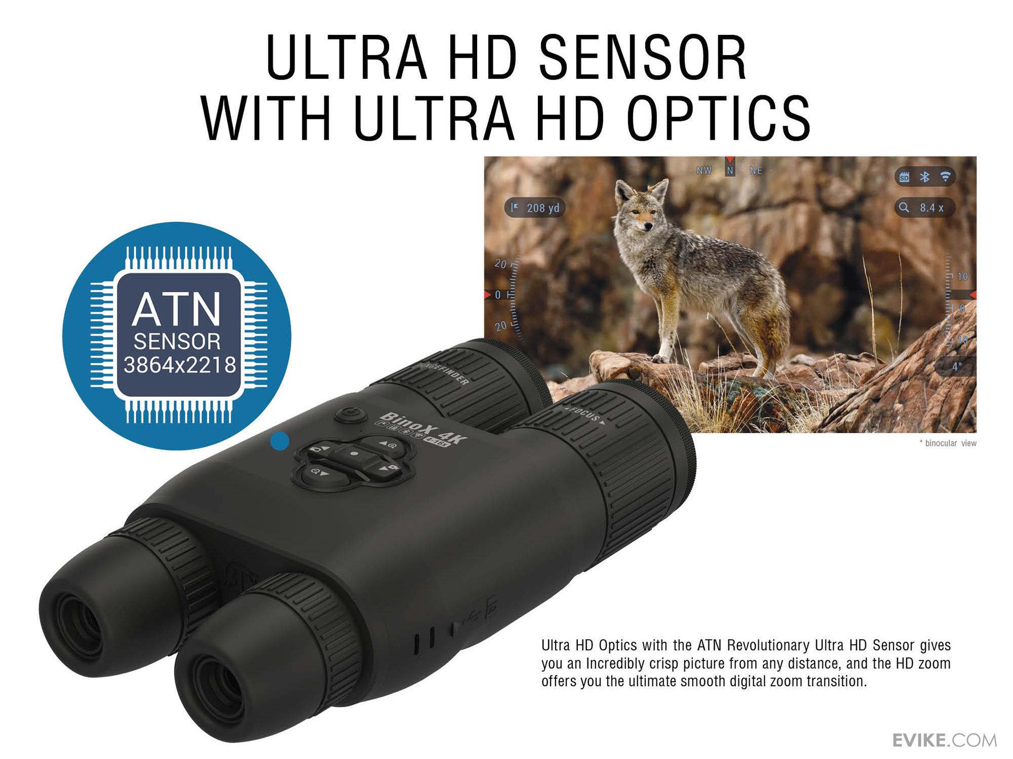 ATN BinoX-4K 4-16X Smart Day/Night Binoculars w/ Laser Range Finder ...